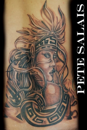 Aztec Warrior And Princess Tattoos